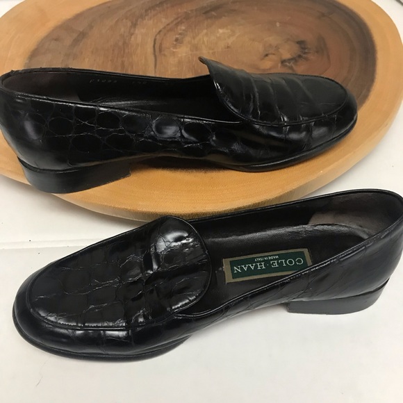 Cole Haan | Shoes | Cole Haan Classic Croc Embossed Leather Loafer ...